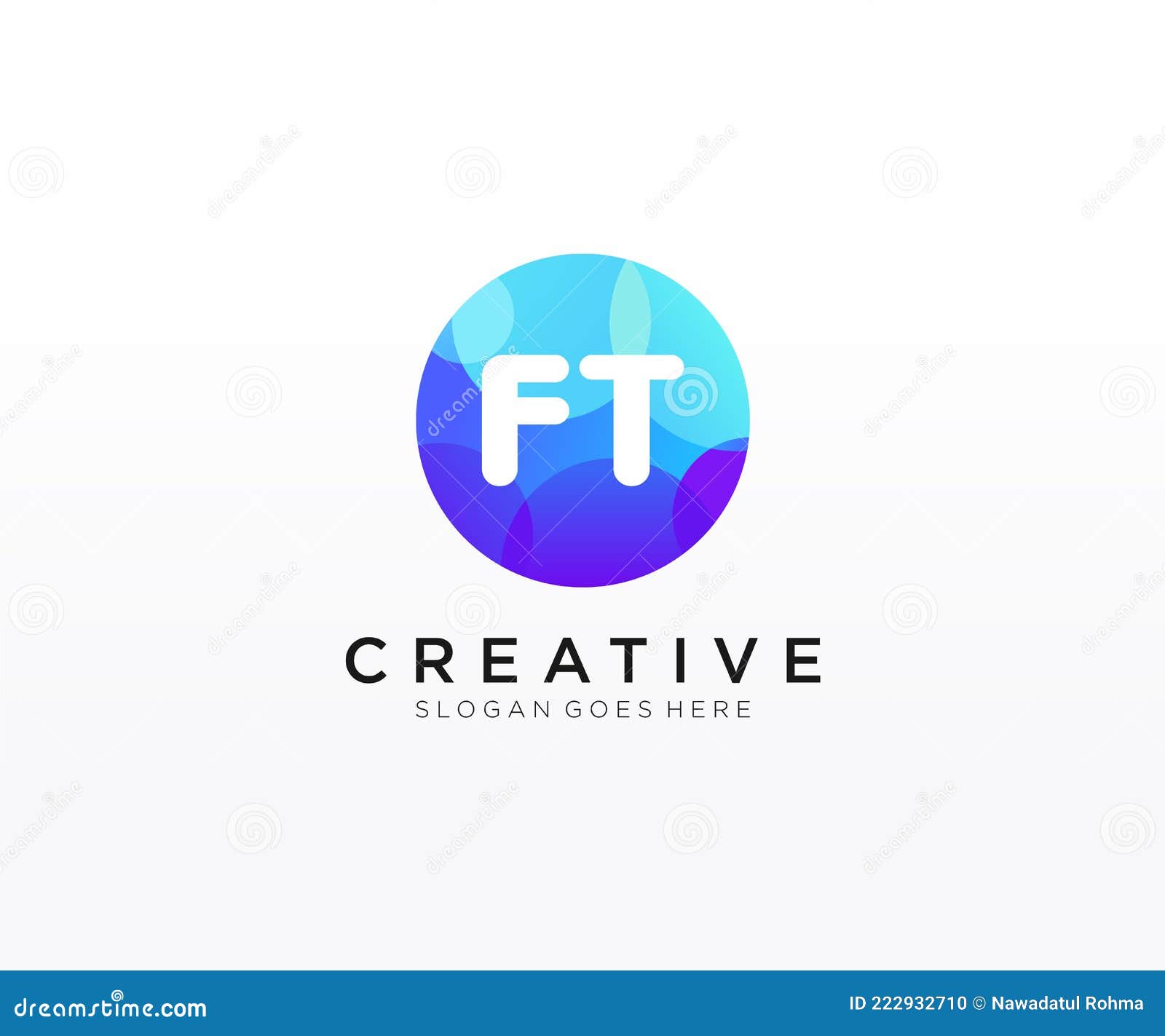FT Initial Logo with Colorful Circle Template Vector Stock Vector ...