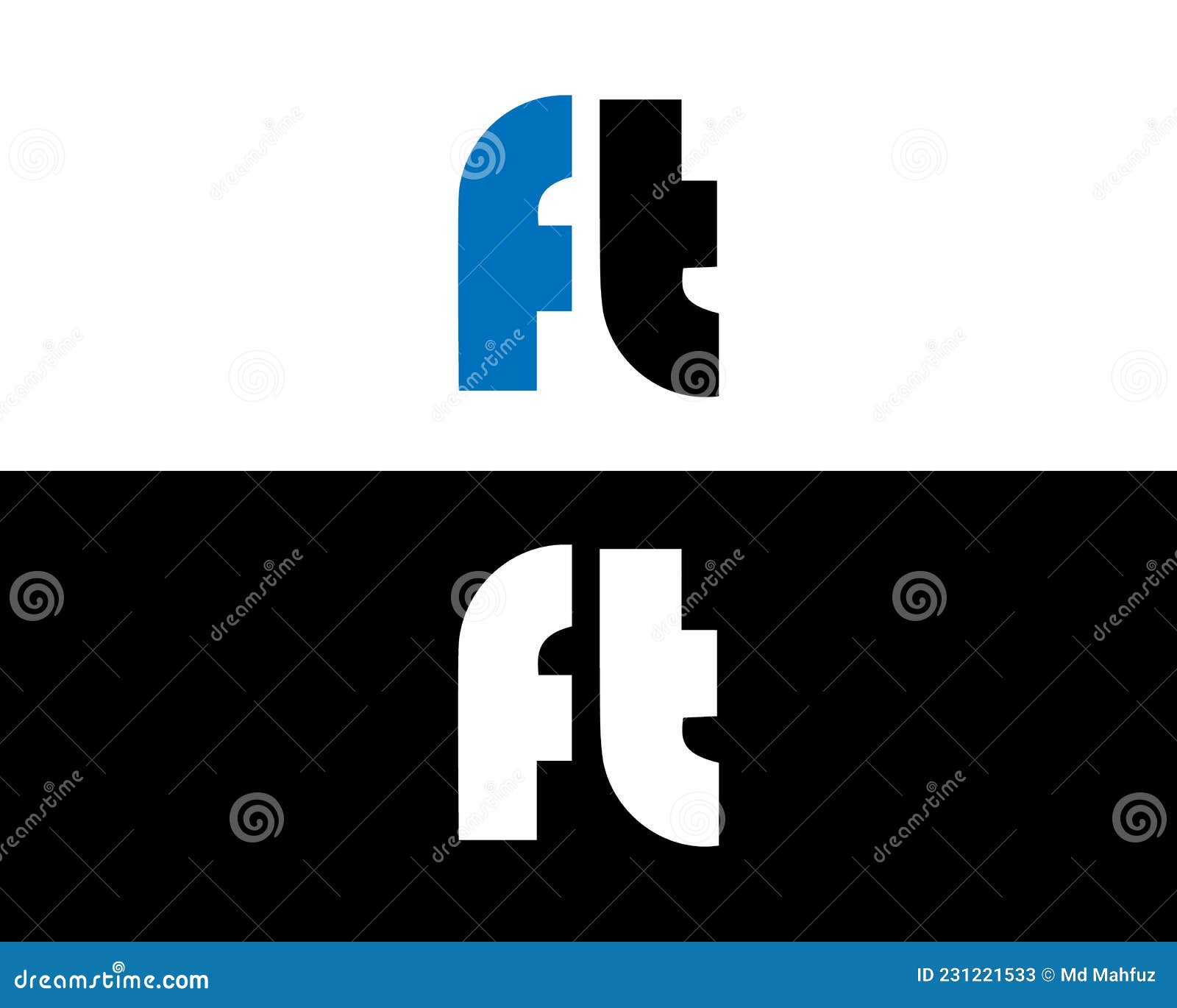 FT Letter Initial Logo and Icon Design Stock Vector - Illustration of ...