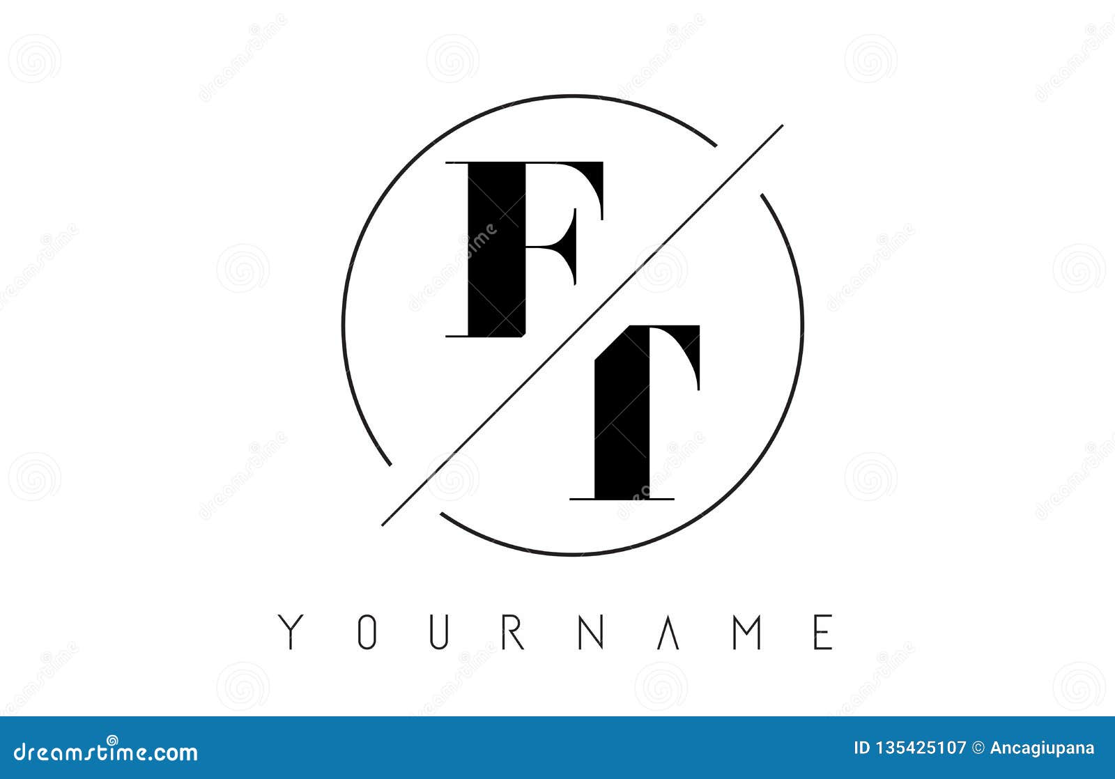 FT Letter Logo with Cutted and Intersected Design Stock Vector ...