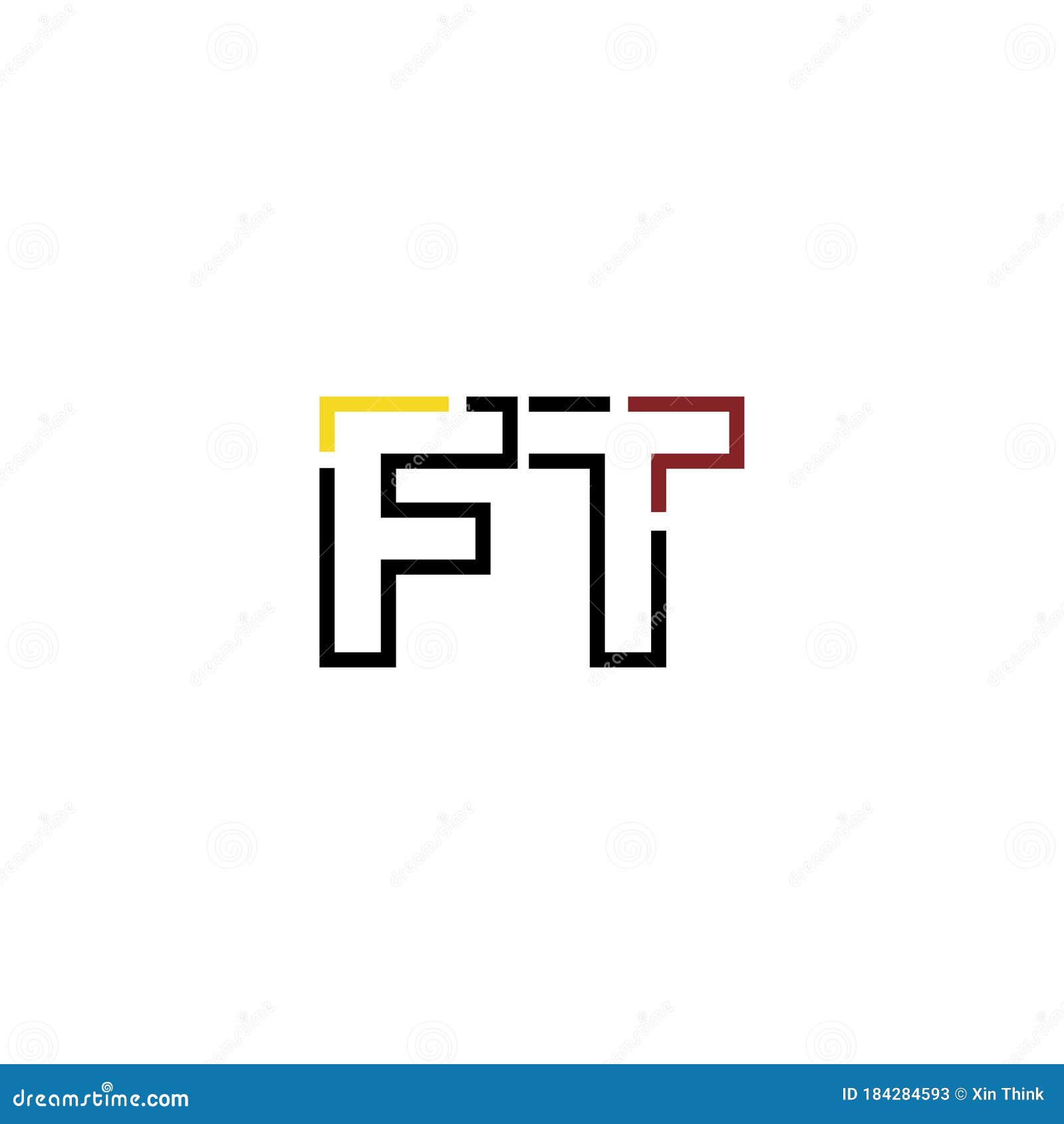 FT Letter Logo Icon Design Template Elements Stock Vector ...