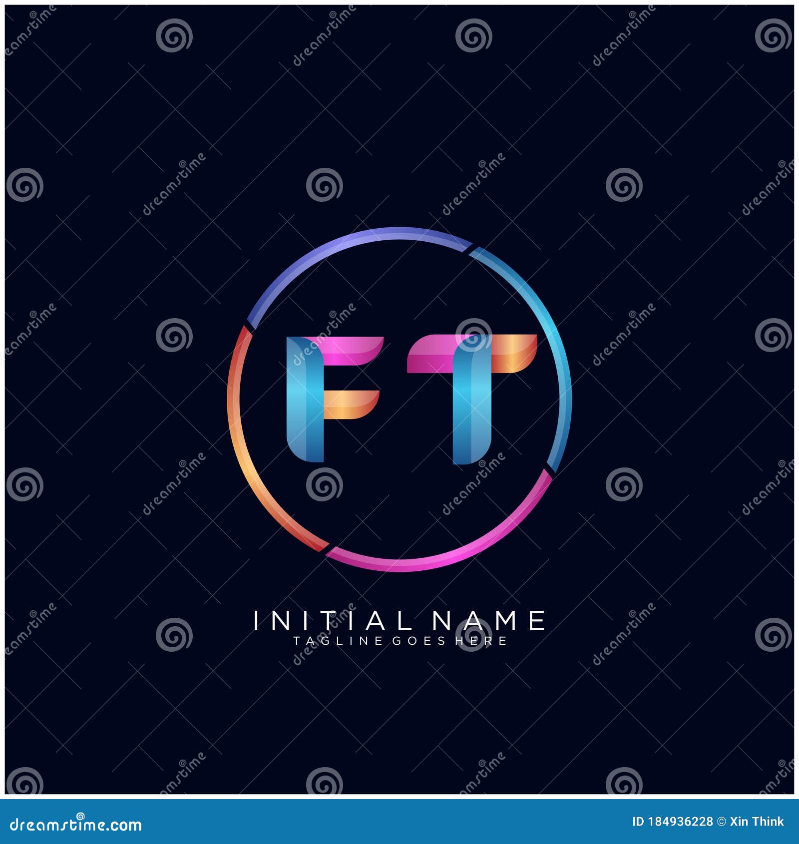 FT Letter Logo Icon Design Template Elements Stock Vector ...