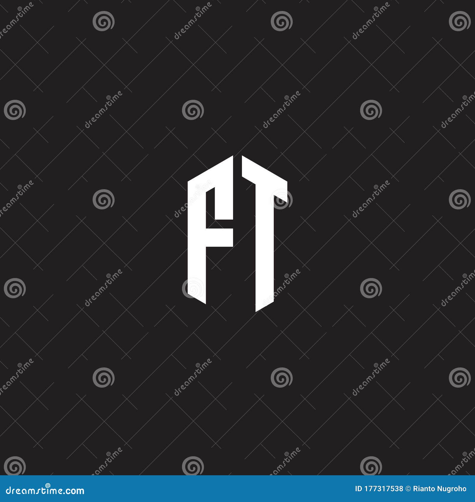 FT Logo Monogram with Hexagon Shape Style Design Template Stock Vector ...