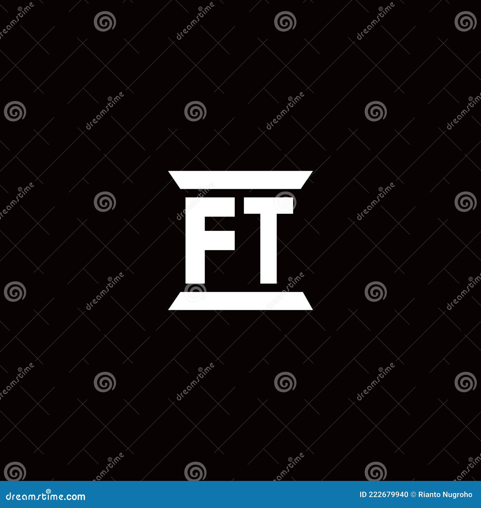 FT Logo Monogram with Pillar Shape Designs Template Stock Vector ...