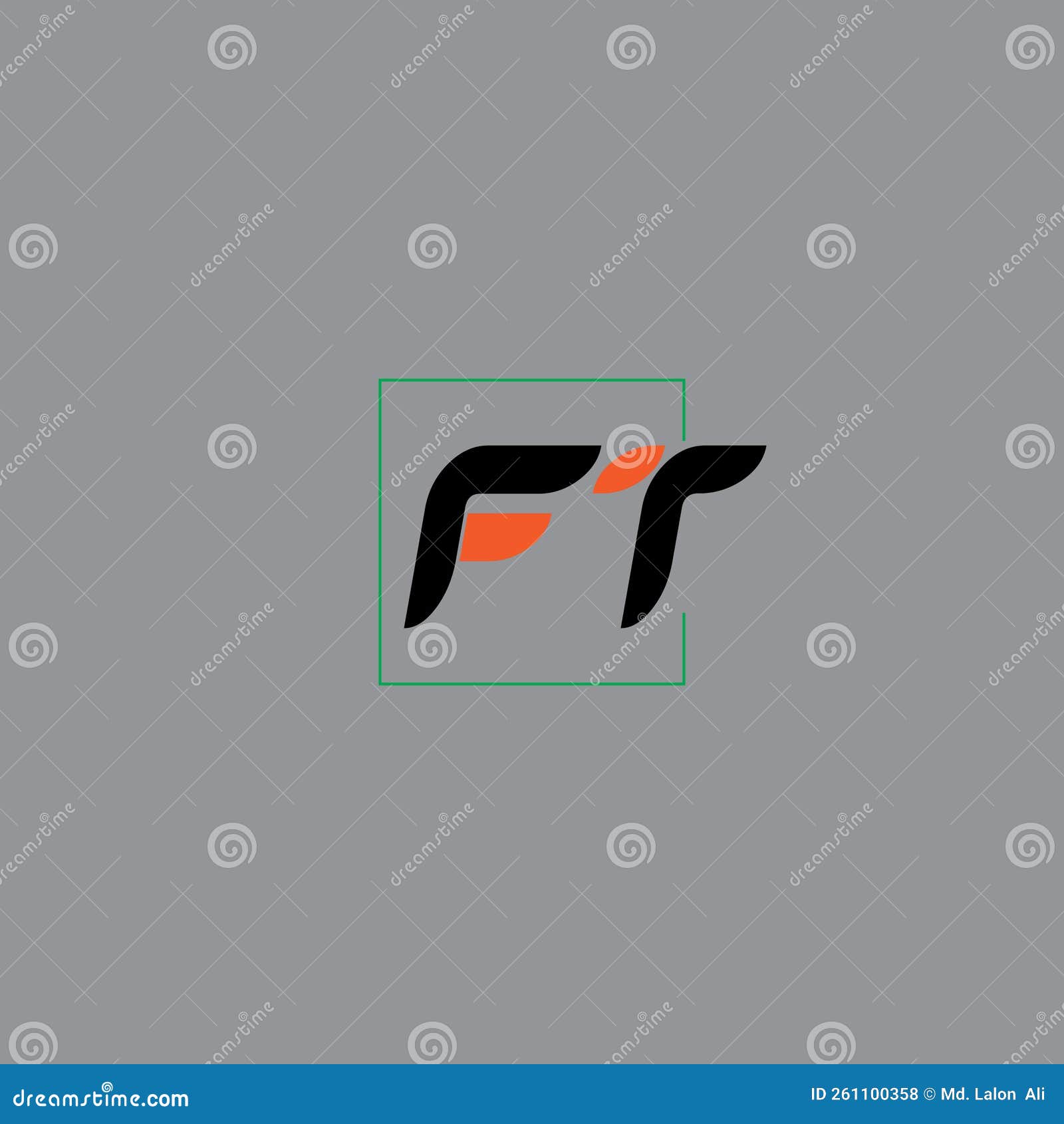 FT Text Logo Design stock vector. Illustration of font - 261100358