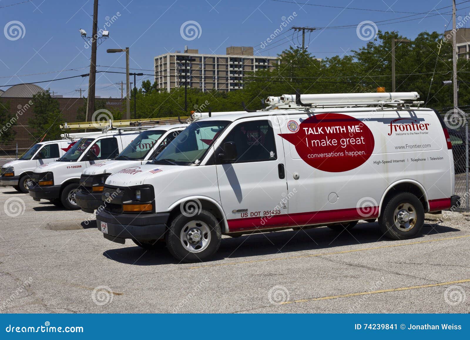 Ft. Wayne, in - Circa July 2016: Frontier Communications Vehicles in ...