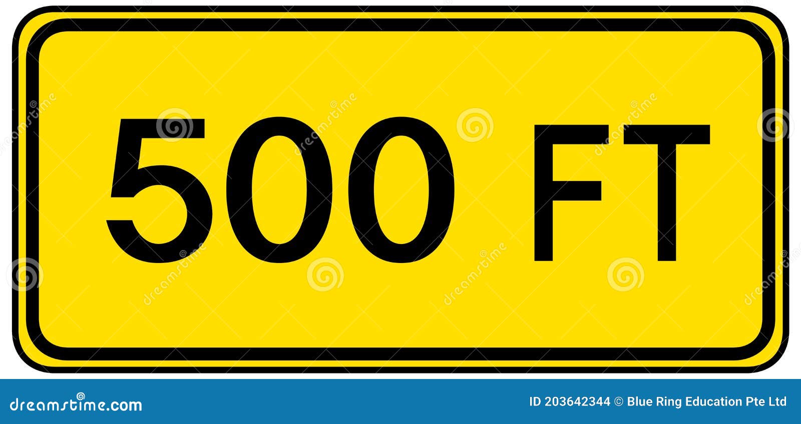 500 FT Yellow Sign on White Background Stock Vector - Illustration of ...