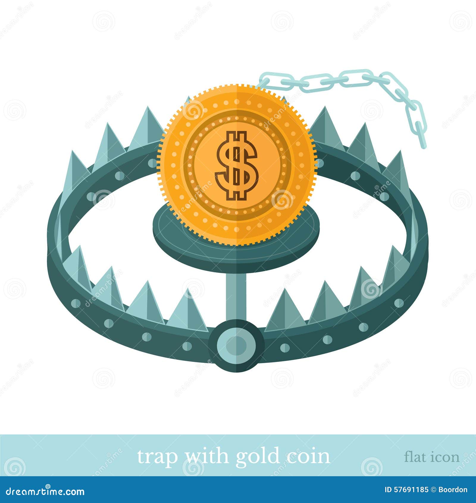 Trap With Gold Nugget On White Background. Stock Photo | CartoonDealer ...