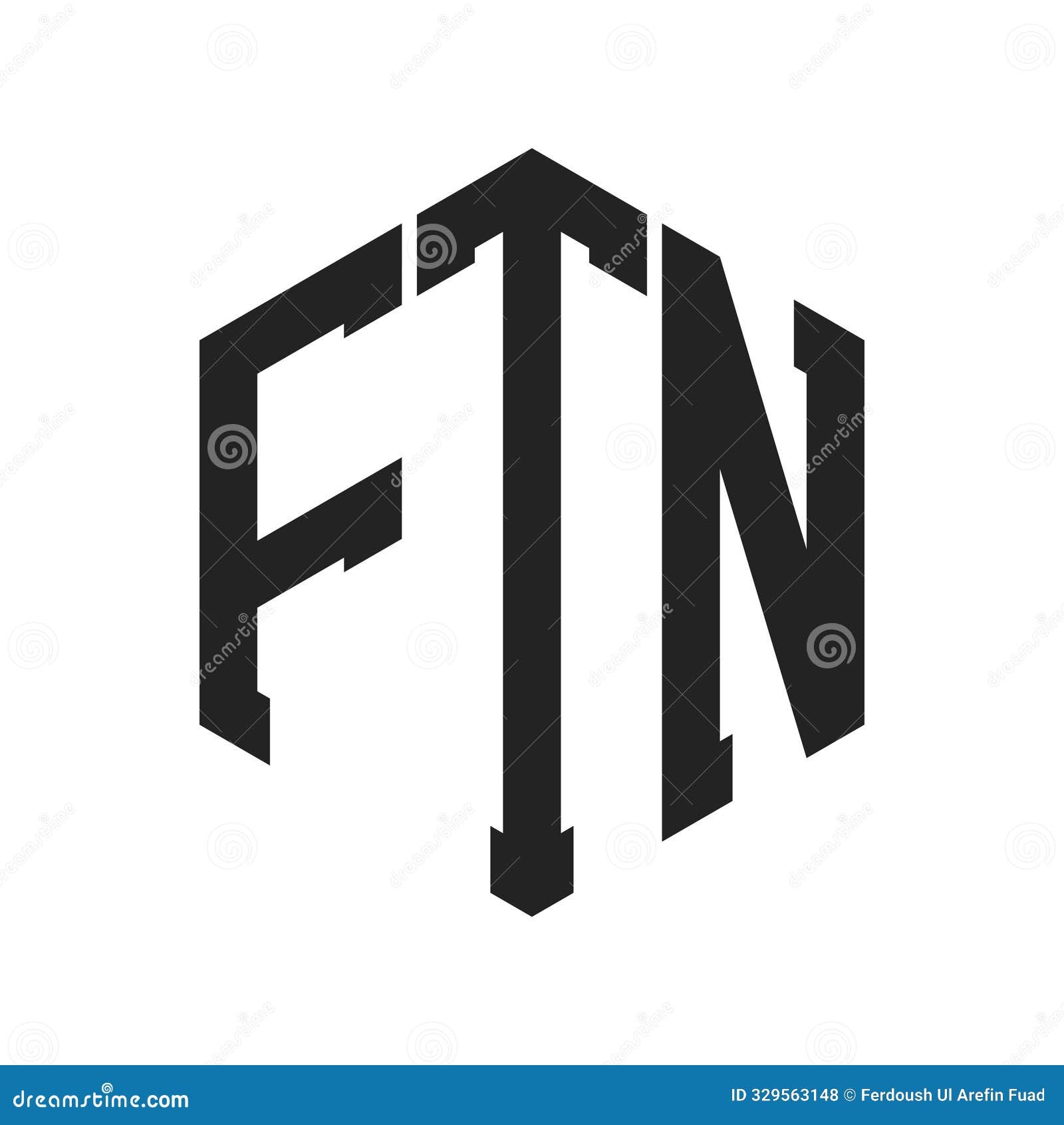 FTN Logo Design. Initial Letter FTN Monogram Logo Using Hexagon Shape ...