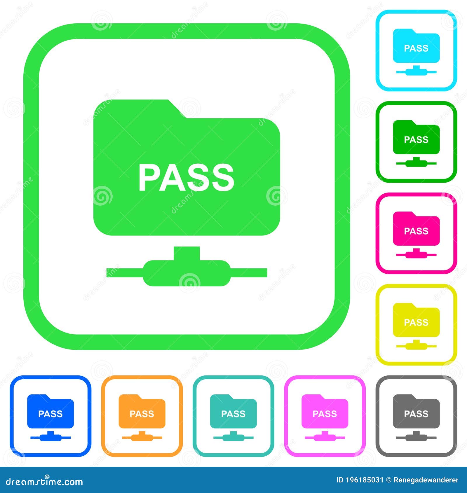 Ftp Authentication Password Vivid Colored Flat Icons Stock Vector ...