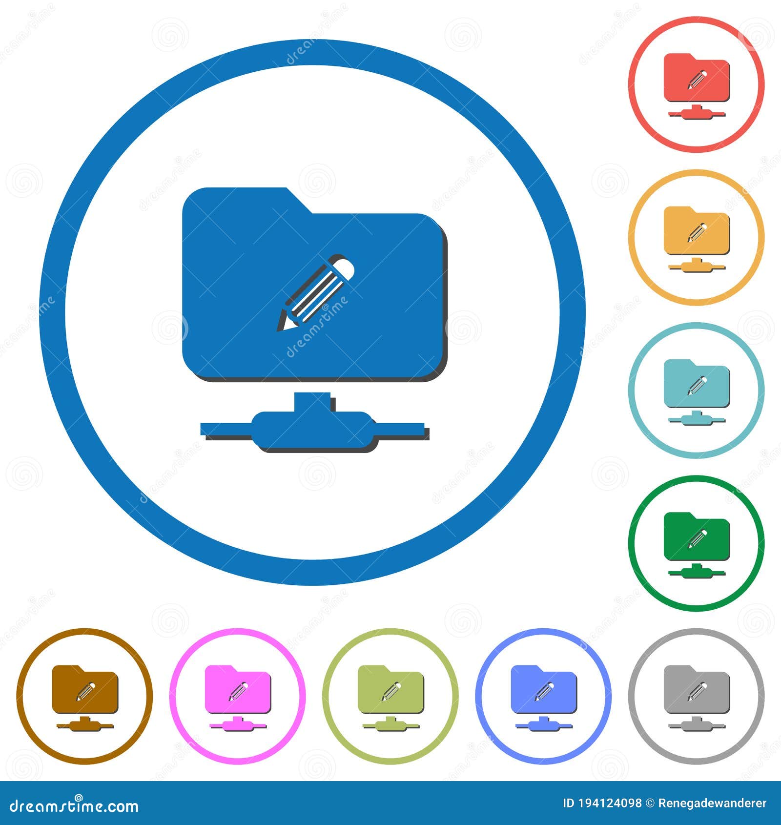 FTP Edit Icons with Shadows and Outlines Stock Vector - Illustration of ...