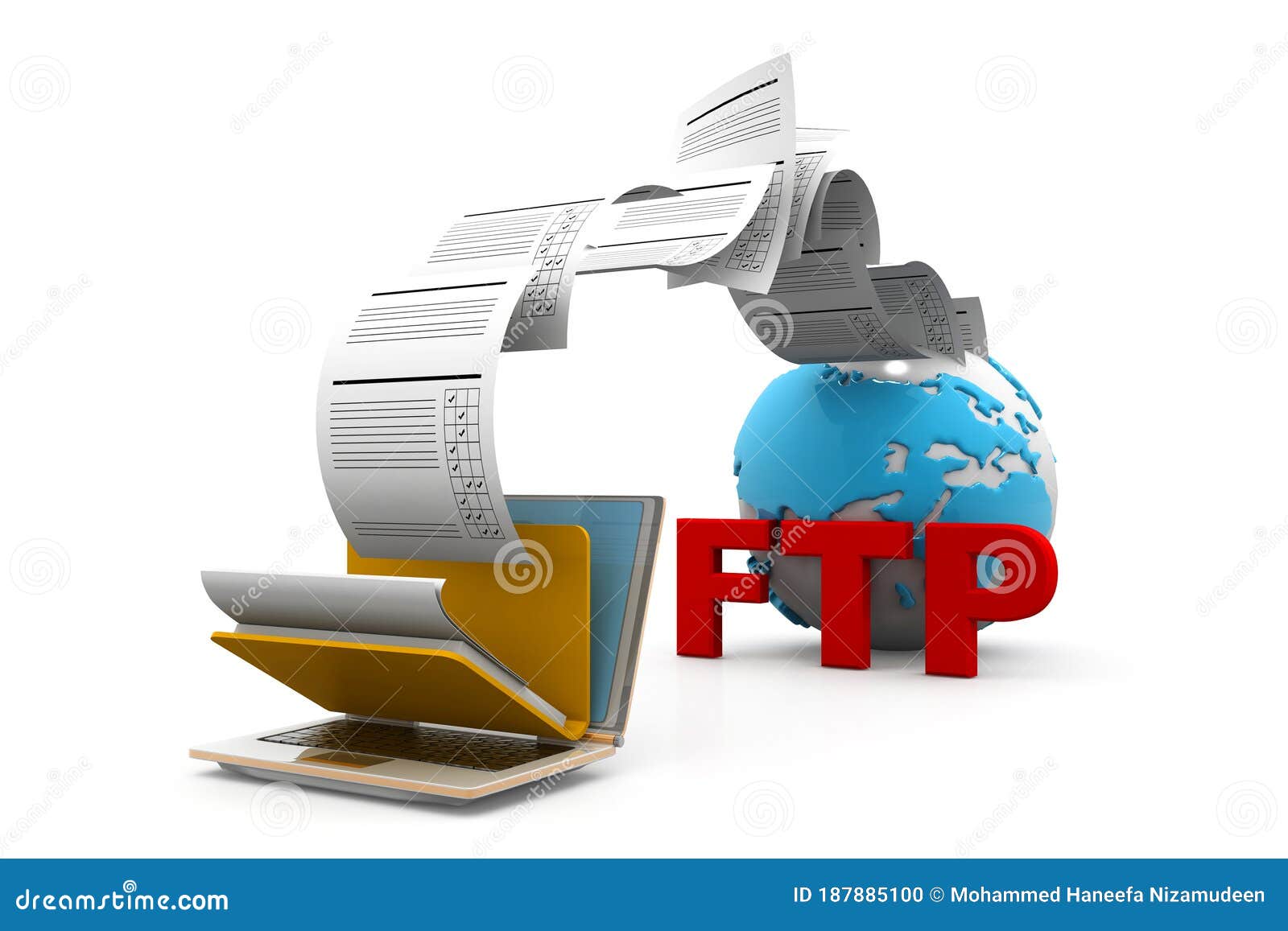 FTP file transfer stock illustration. Illustration of service - 187885100