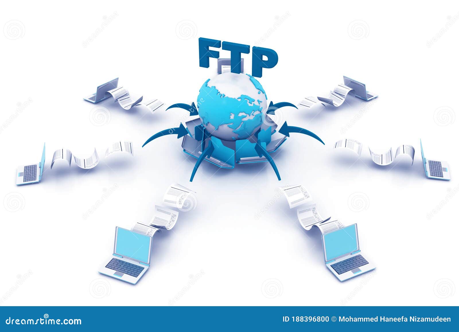 FTP file transfer stock illustration. Illustration of concept - 188396800