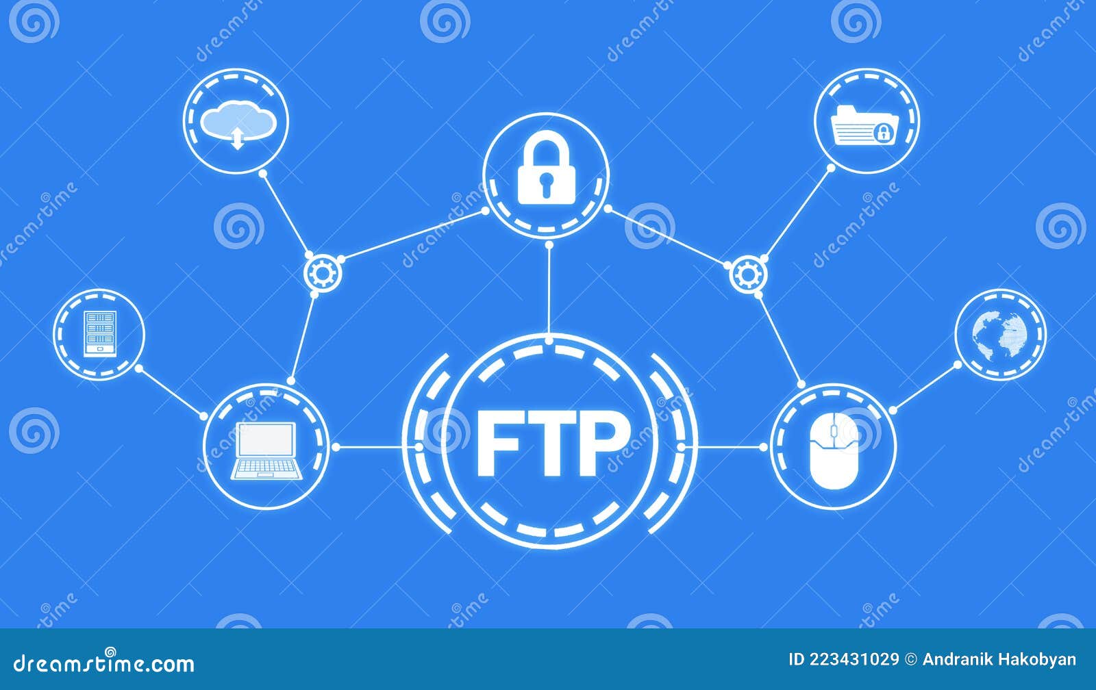 FTP. File Transfer Protocol. Internet Stock Illustration - Illustration ...