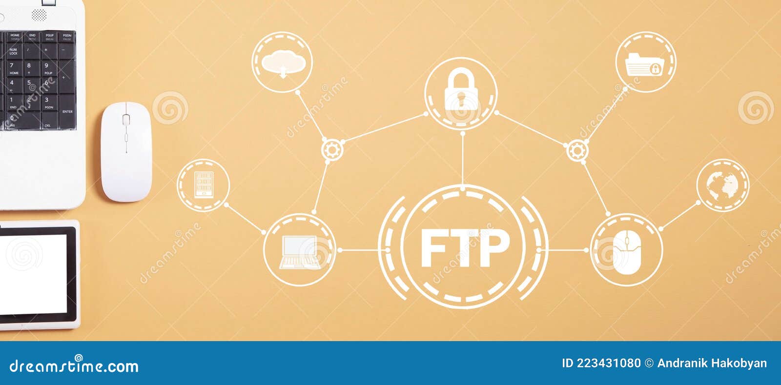 FTP. File Transfer Protocol. Internet Stock Illustration - Illustration ...