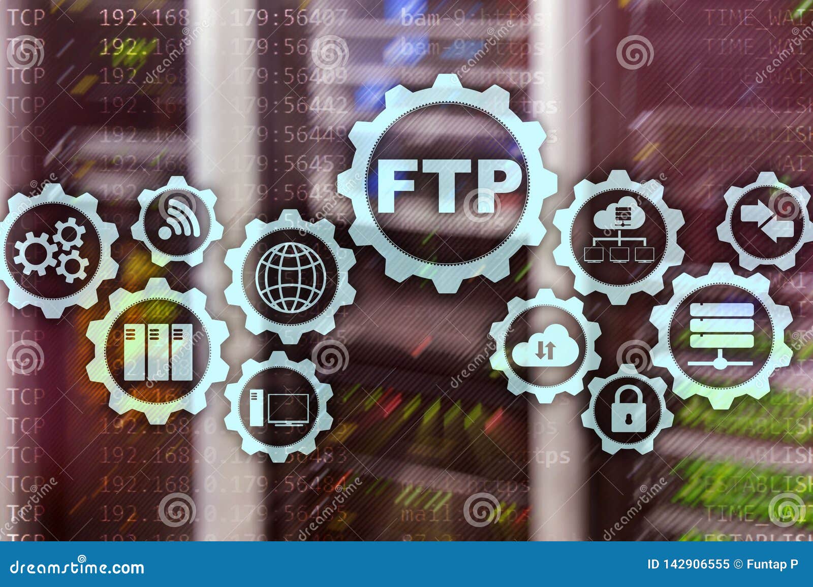 FTP. File Transfer Protocol. Network Transfer Data To Server on ...