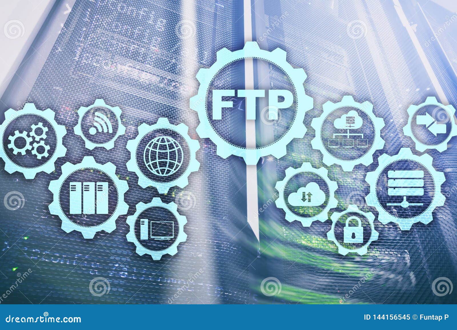 FTP. File Transfer Protocol. Network Transfer Data To Server on ...