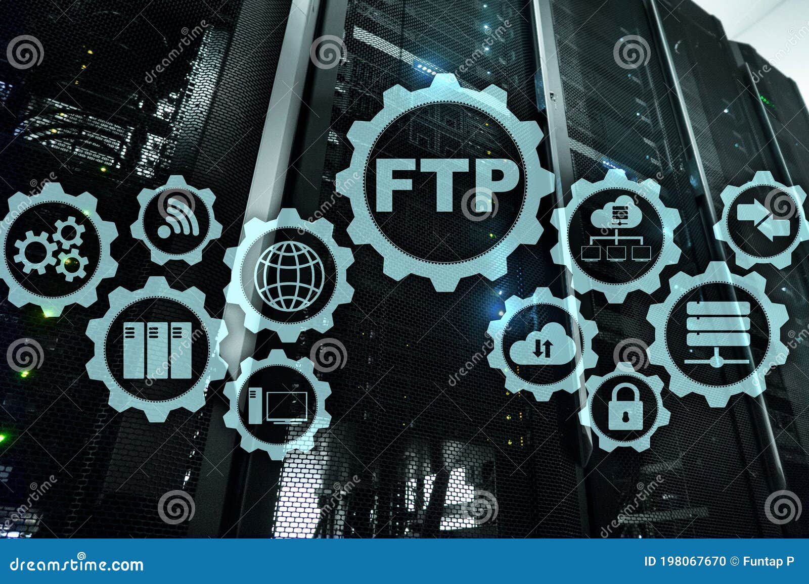 FTP. File Transfer Protocol. Network Transfer Data To Server on ...