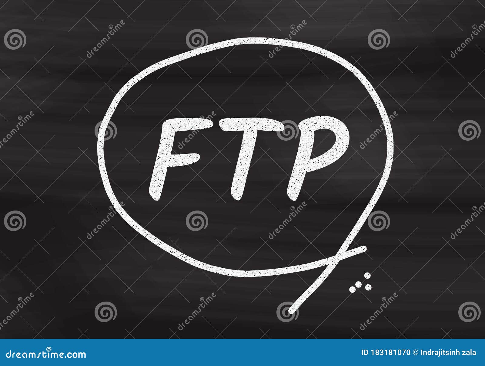 FTP - File Transfer Protocol Writing on Black Chalkboard Stock ...
