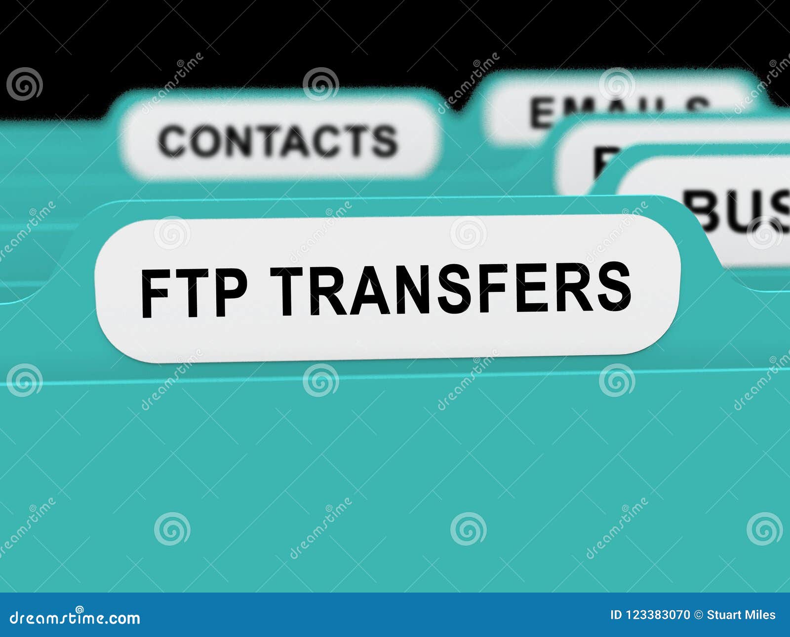 Ftp File Transfer Transferring Data 3d Rendering Stock Illustration ...