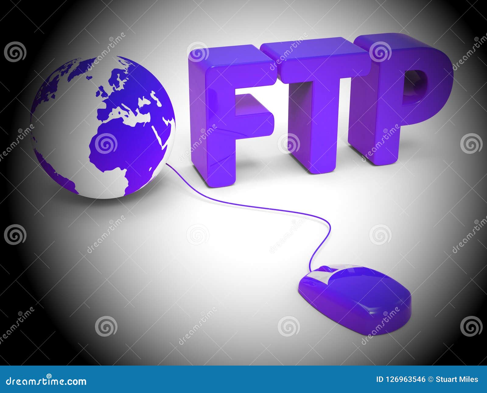 Ftp File Transfer Transferring Data 3d Rendering Stock Illustration ...