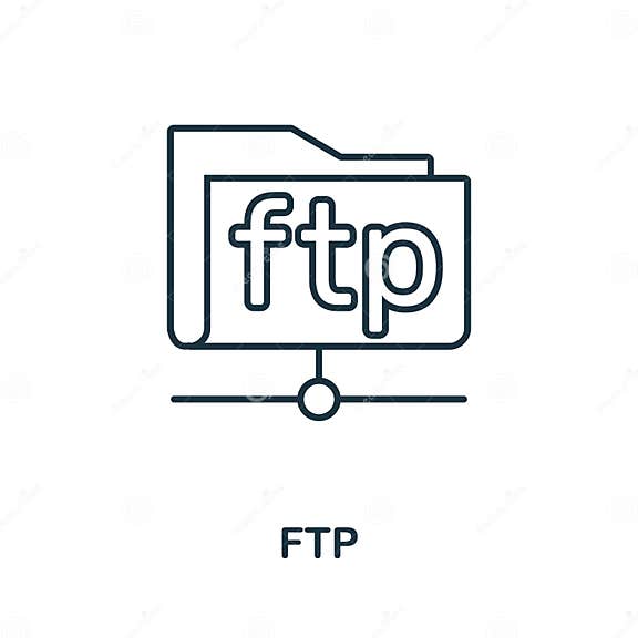 Ftp Icon. Thin Outline Style Design from Web Hosting Icons Collection ...