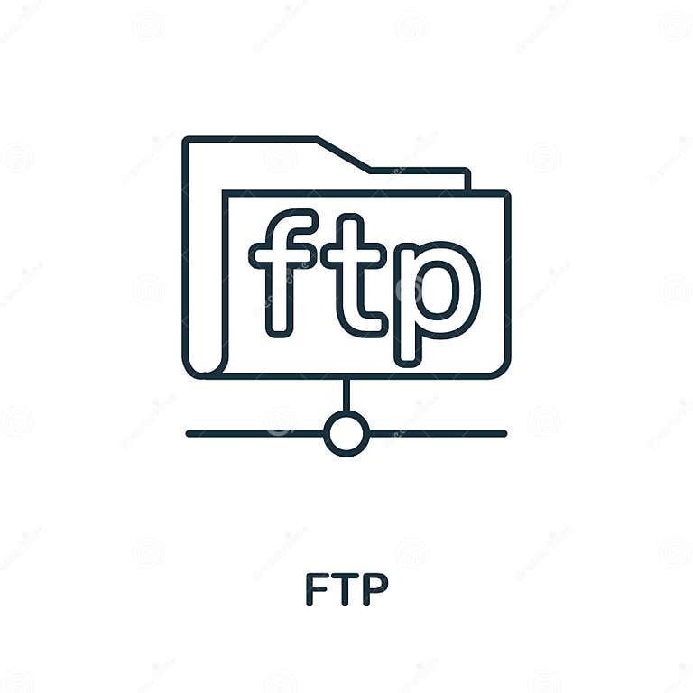 Ftp Icon. Thin Outline Style Design from Web Hosting Icons Collection ...