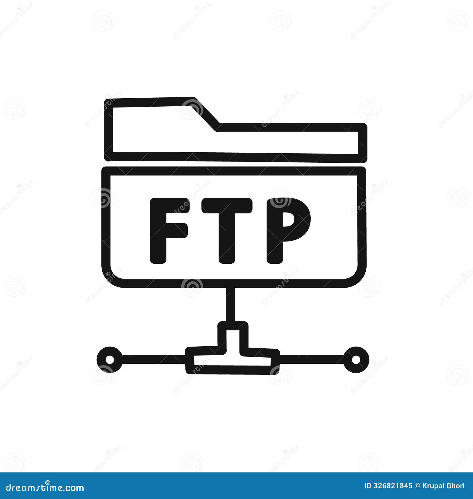 FTP Navigate Up Icon Linear Vector Graphics Sign Stock Vector ...
