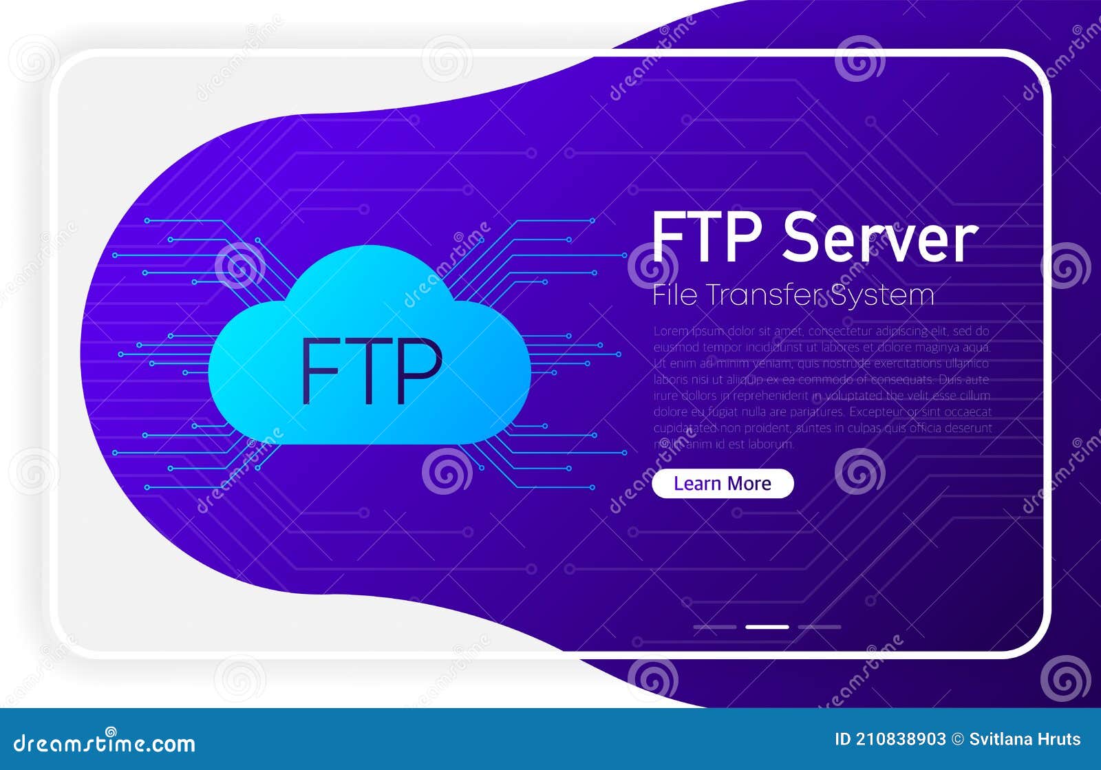FTP Server Transfer Files System on Browser Window and Gradient ...