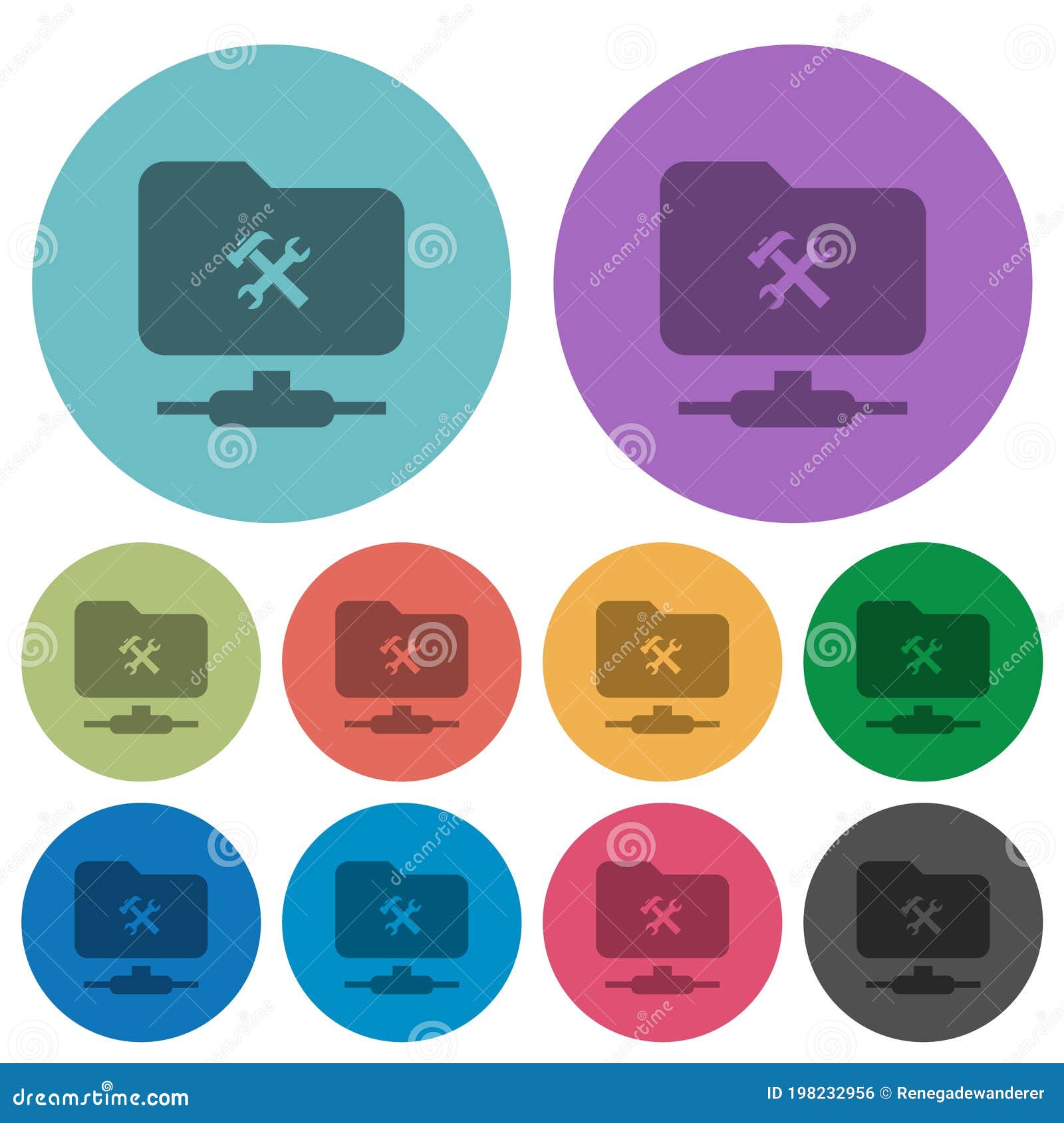 FTP Tools Color Darker Flat Icons Stock Vector - Illustration of icons ...