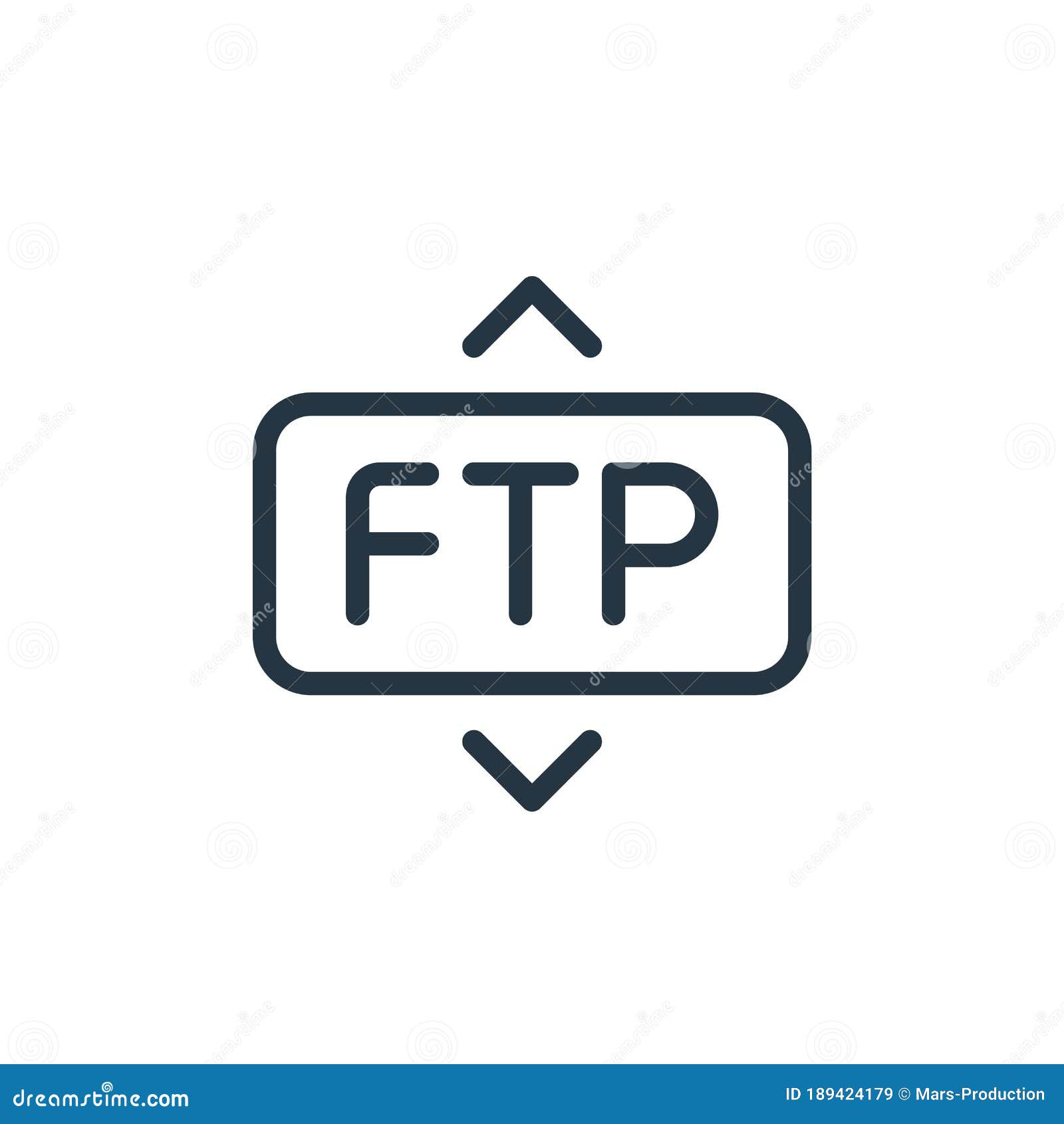 Ftp Vector Icon Isolated on White Background. Outline, Thin Line Ftp ...