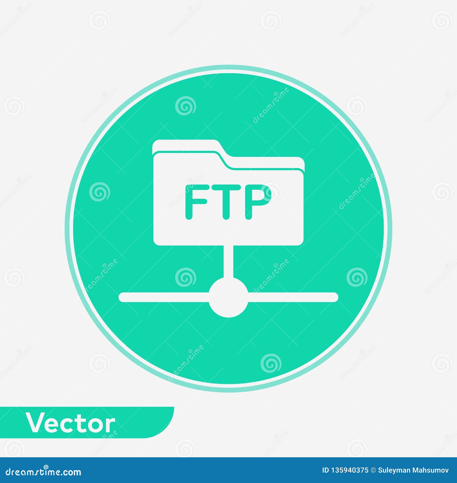 Ftp Vector Icon Sign Symbol Stock Vector - Illustration of folder ...