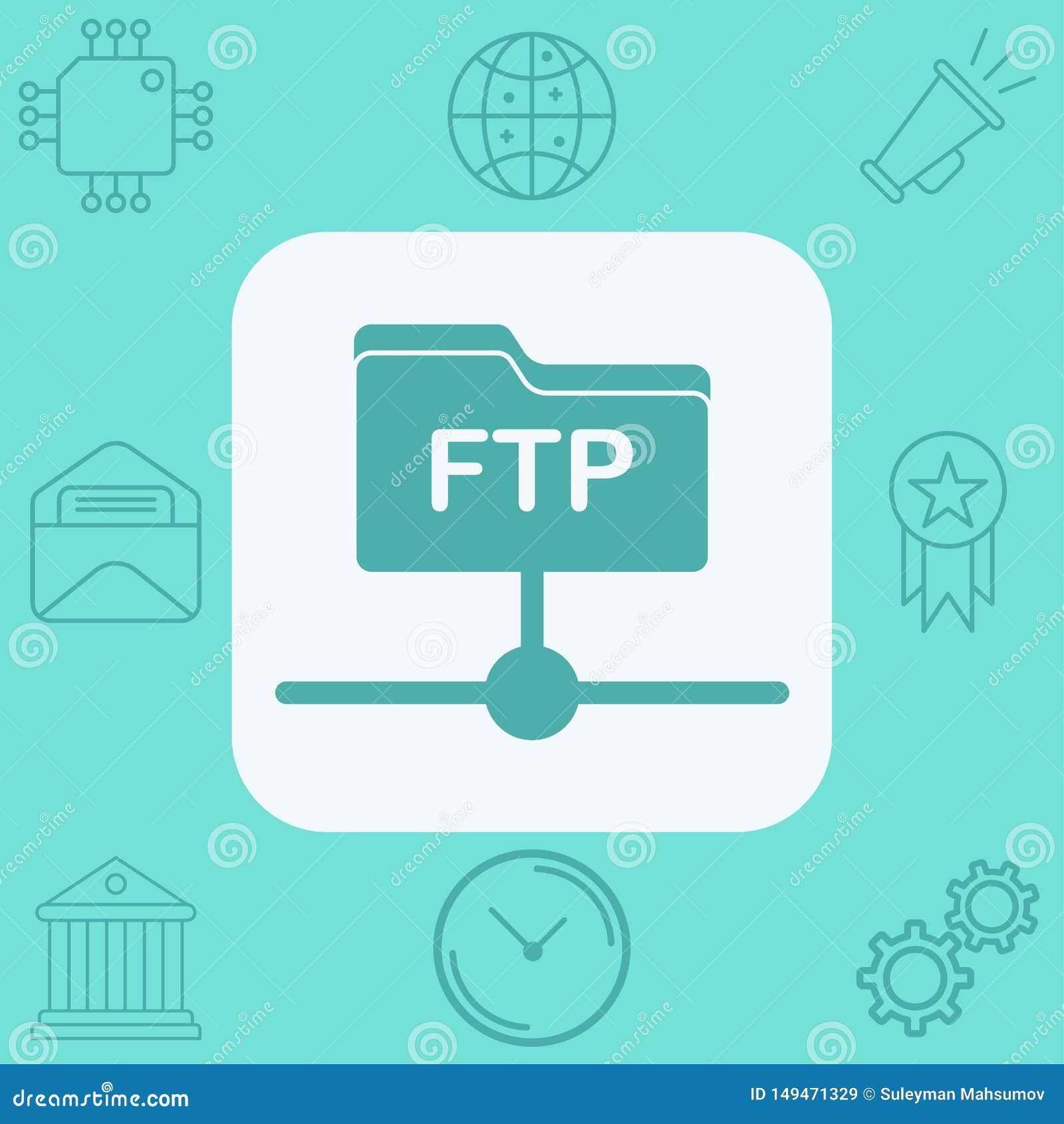 Ftp Vector Icon Sign Symbol Stock Illustration - Illustration of ...