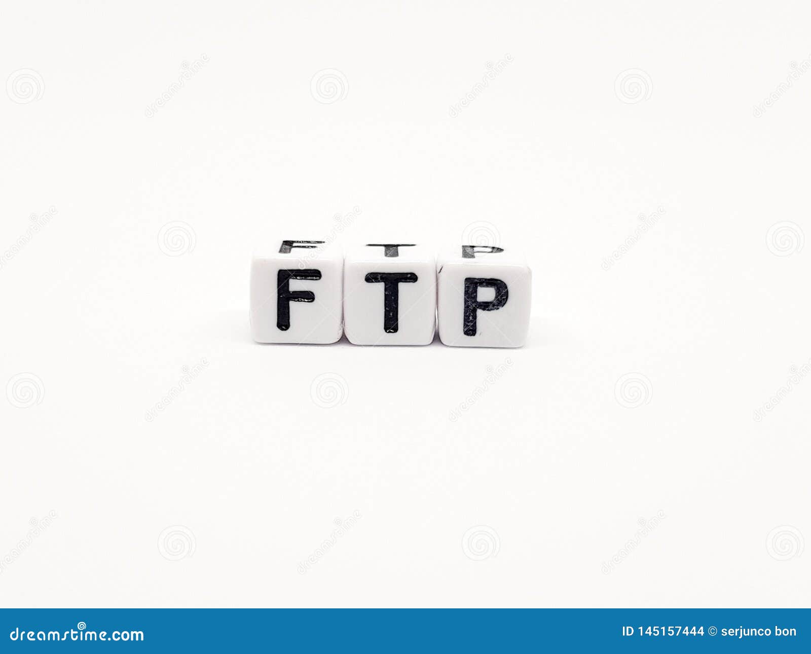 Ftp Word Built with White Cubes and Black Letters on White Background ...