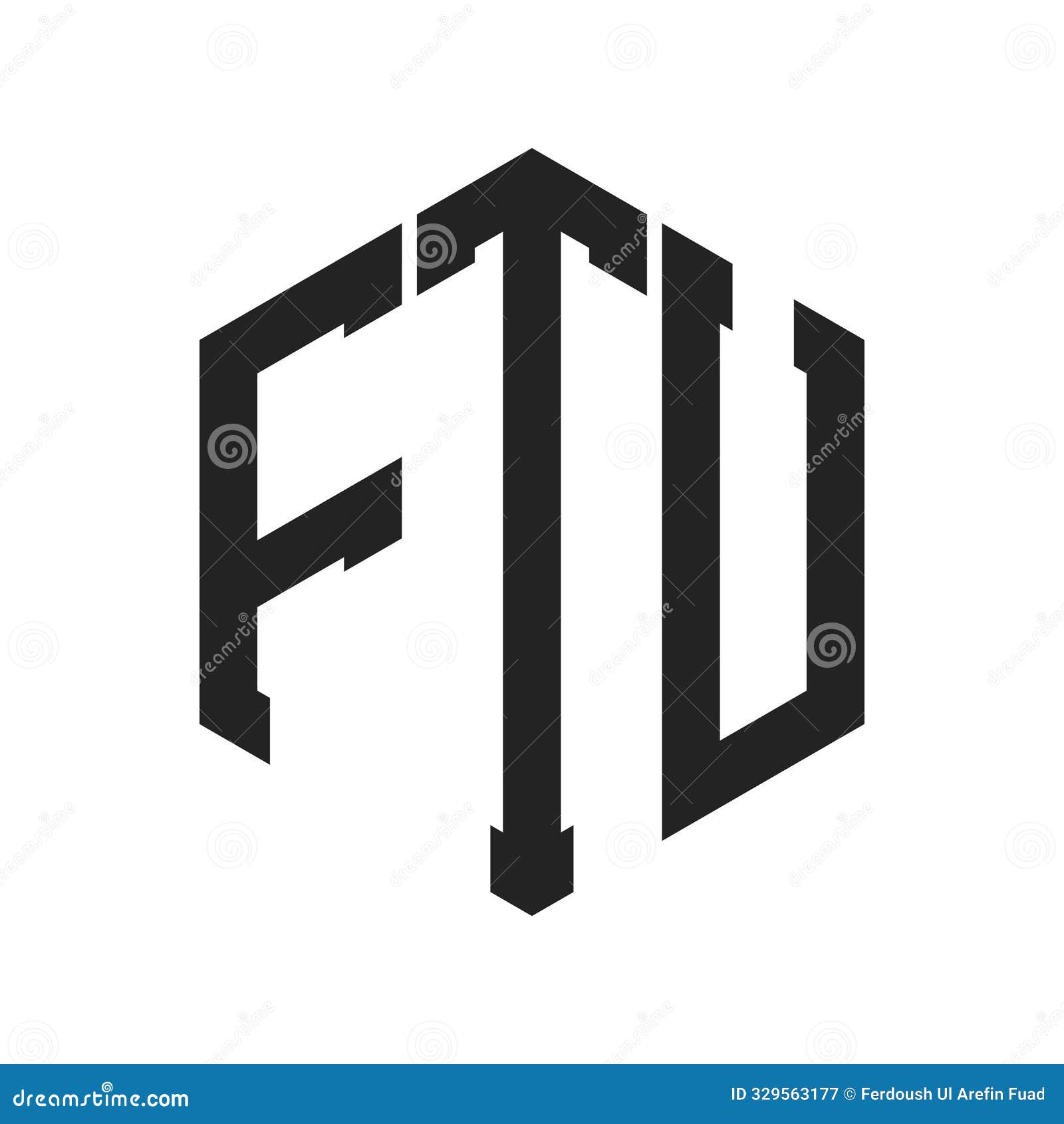 FTU Logo Design. Initial Letter FTU Monogram Logo Using Hexagon Shape ...