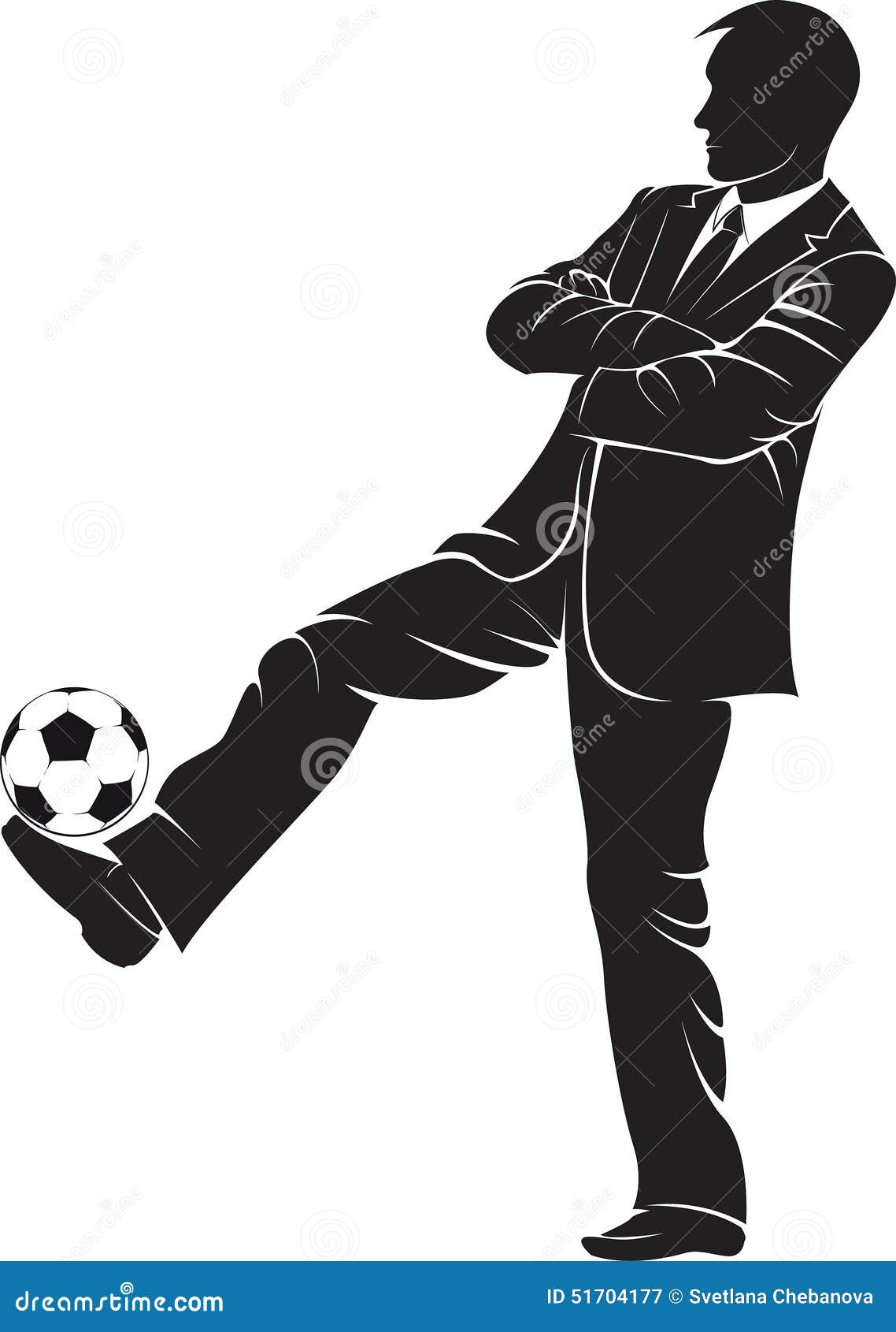 Fußballtrainer mit Ball vektor abbildung. Illustration von erfolg ...