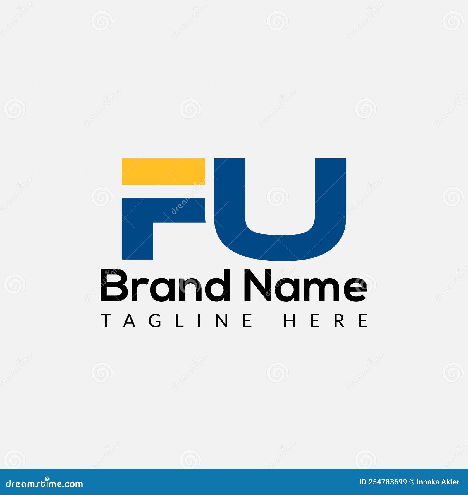 Abstract FU Letter Modern Initial Lettermarks Logo Design Stock Vector ...