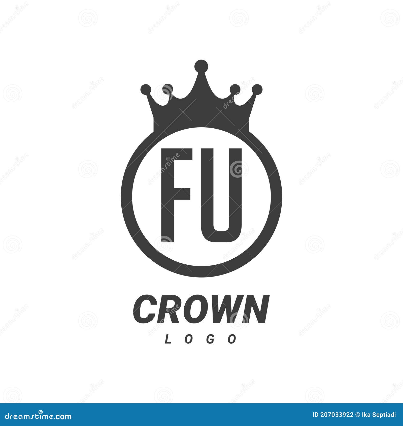 FU Letter Logo Design with Circular Crown Stock Vector - Illustration ...