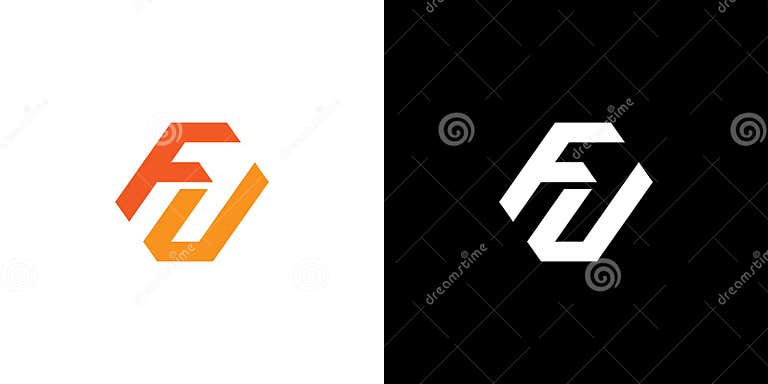 FU Logo, FU Monogram, Initial FU Logo, Letter FU Logo, Abstract, Icon ...