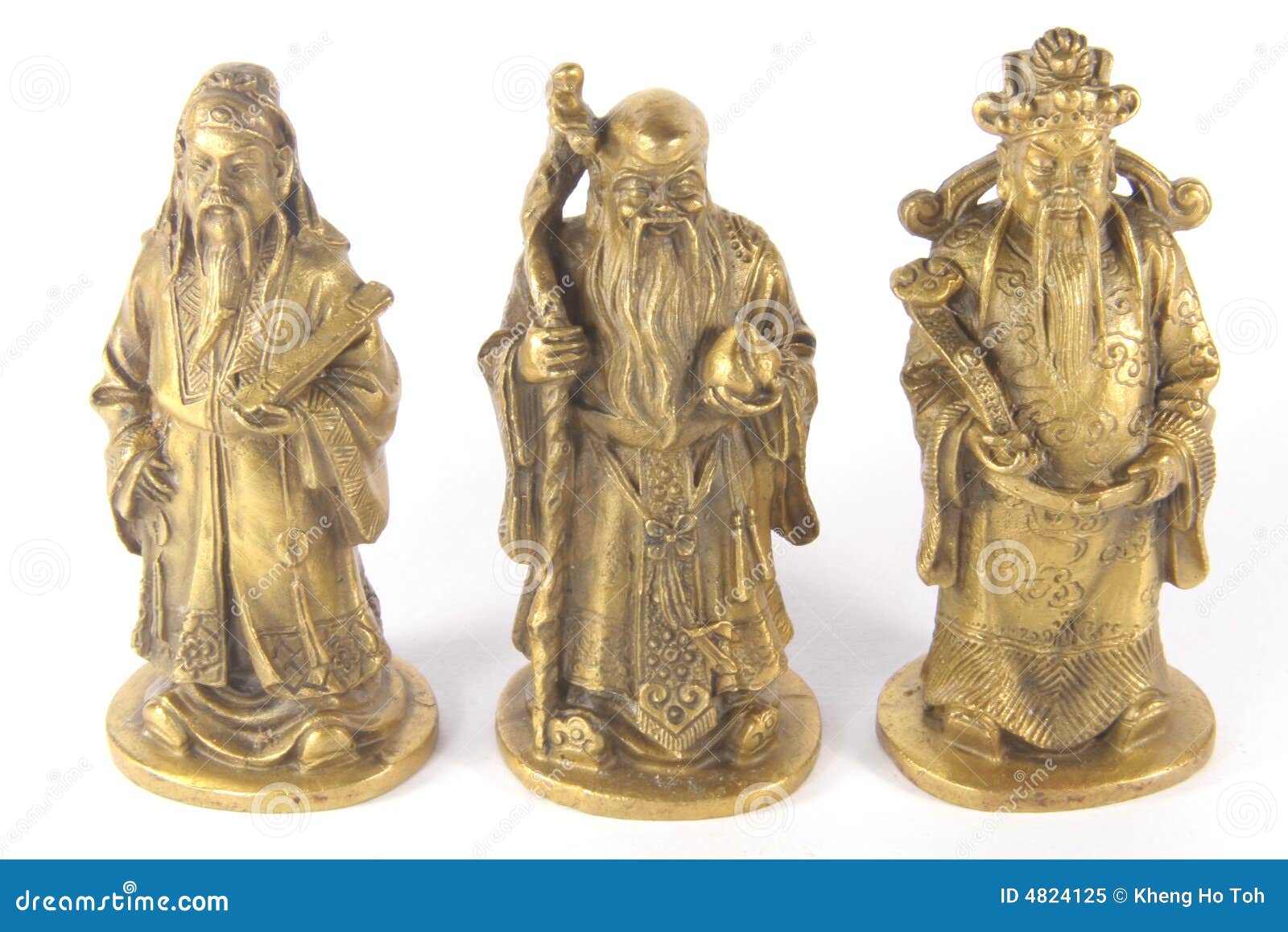 Fu Lu Shou The Chinese Three Star Gods Of Luck On White Background ...