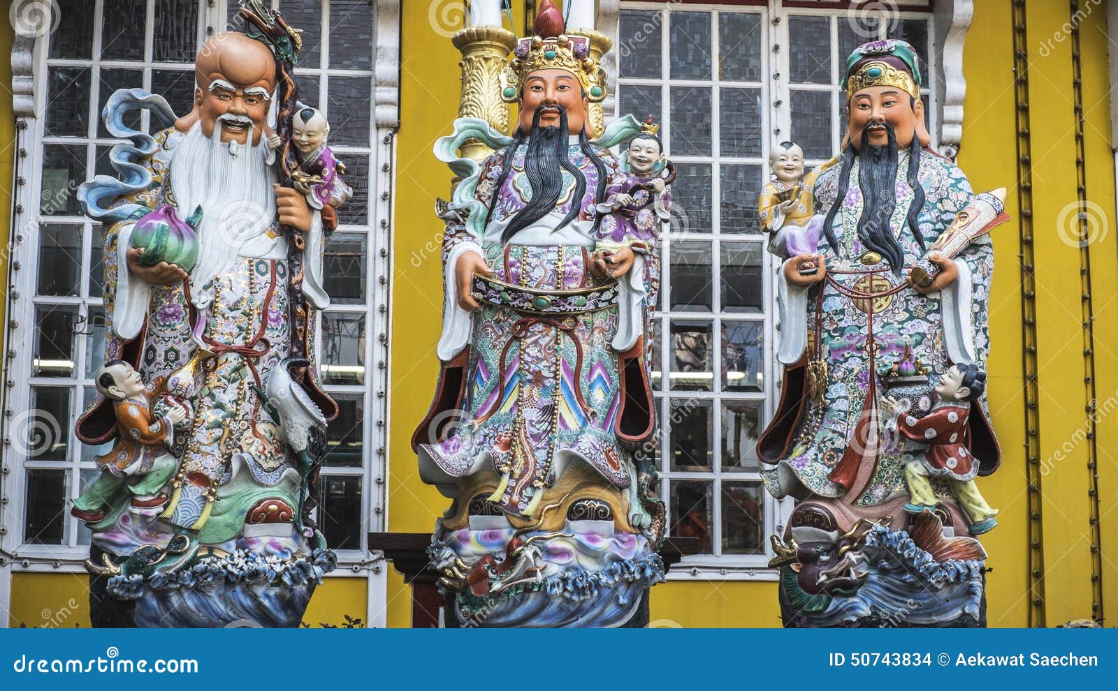 The Fu Lu Shou stock photo. Image of river, thialand - 50743834