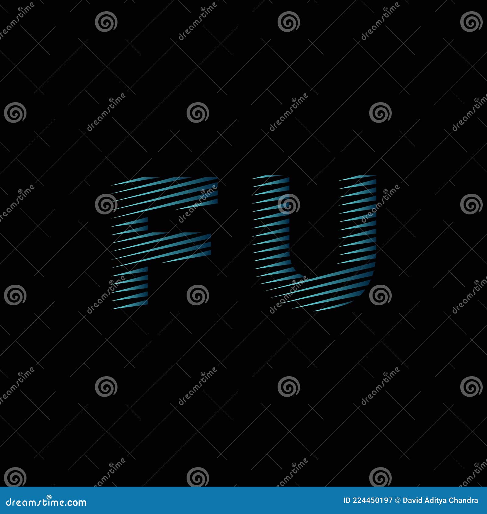 FU Monogram Lines Style Blue Light Vector Stock Vector - Illustration ...