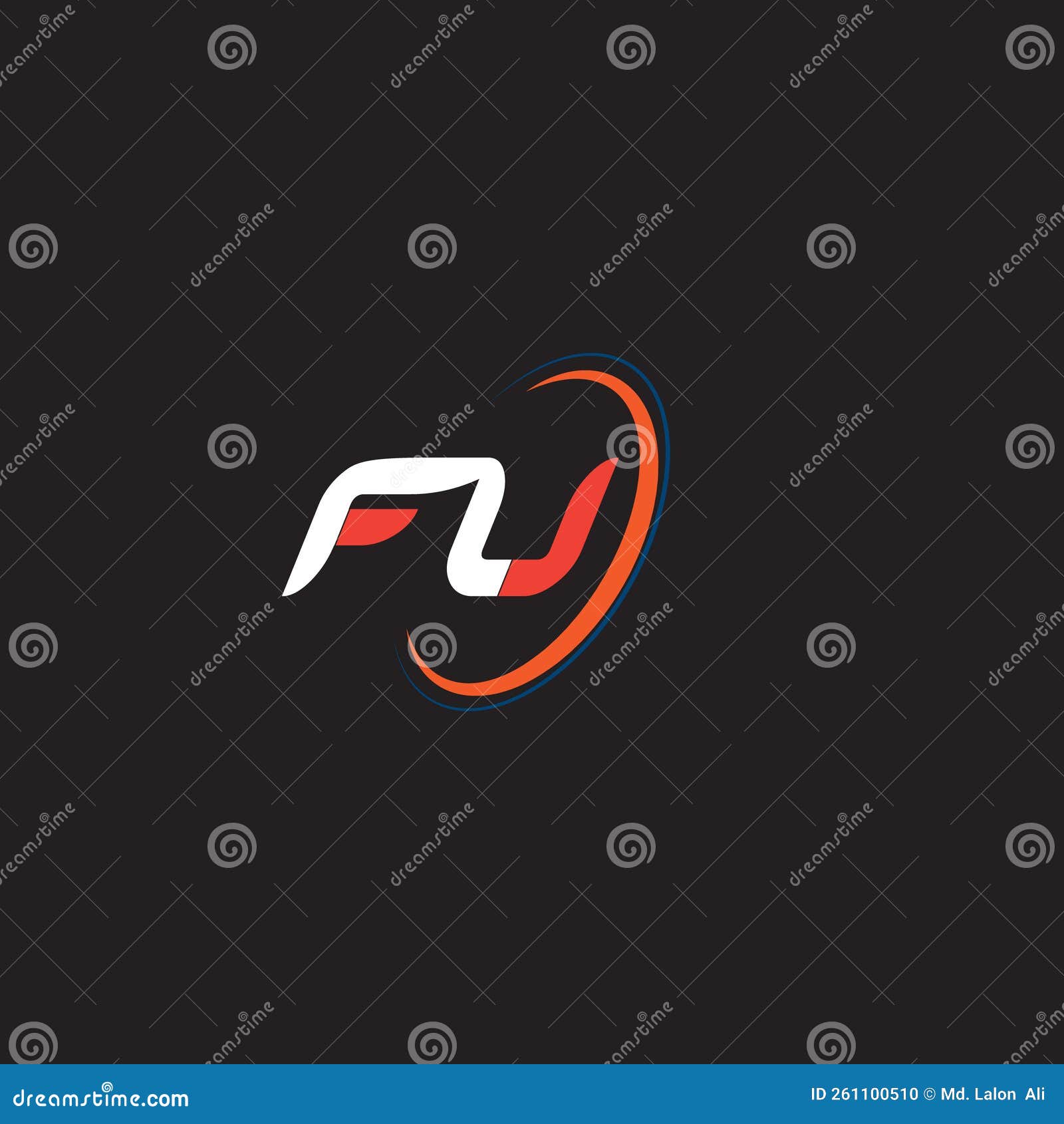 FU Text Logo Design stock vector. Illustration of diagram - 261100510