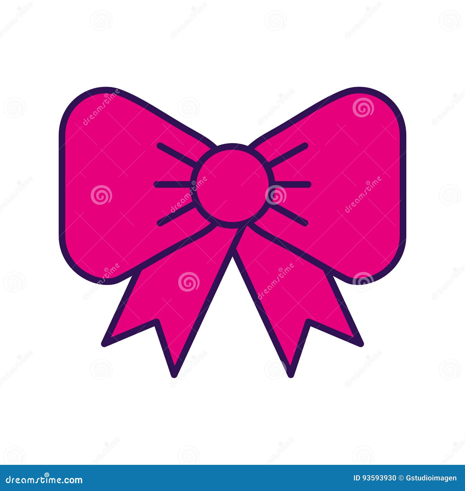 Fuchsia bow cartoon stock vector. Illustration of christmas - 93593930