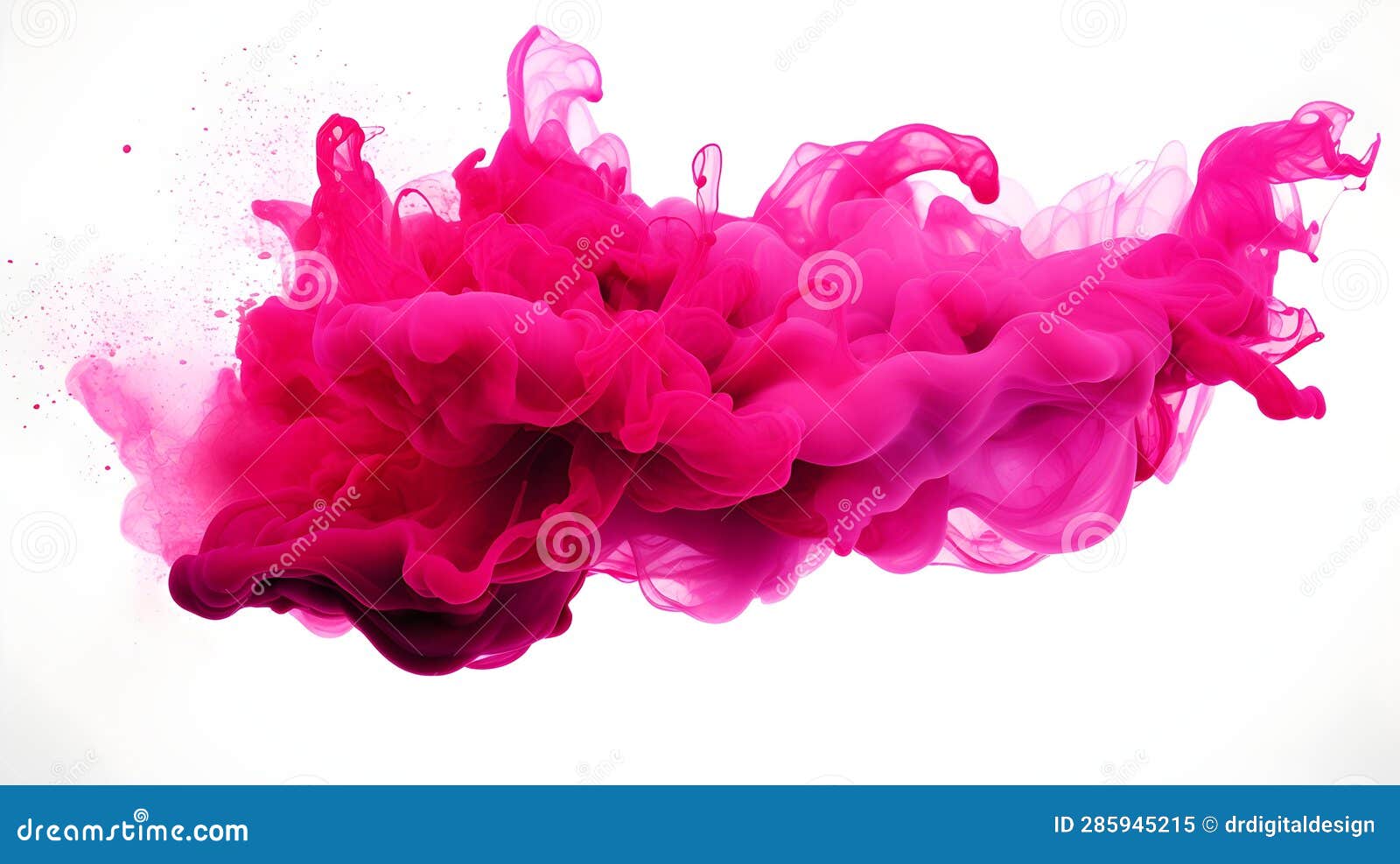 Fuchsia Color Splash on a White Background. Artistic Color Explosion ...