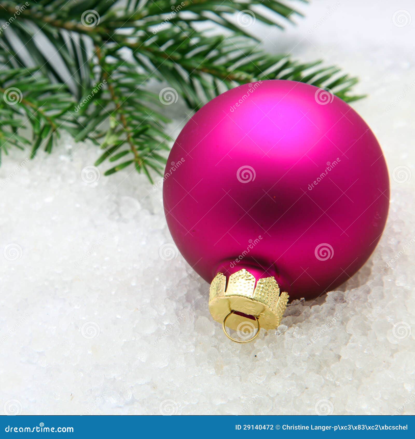 Fuchsia Colored Christmas Bauble Stock Photo - Image of festival ...