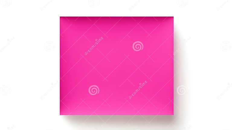 Fuchsia Square Paper Note on a White Background. Brainstorming Template ...