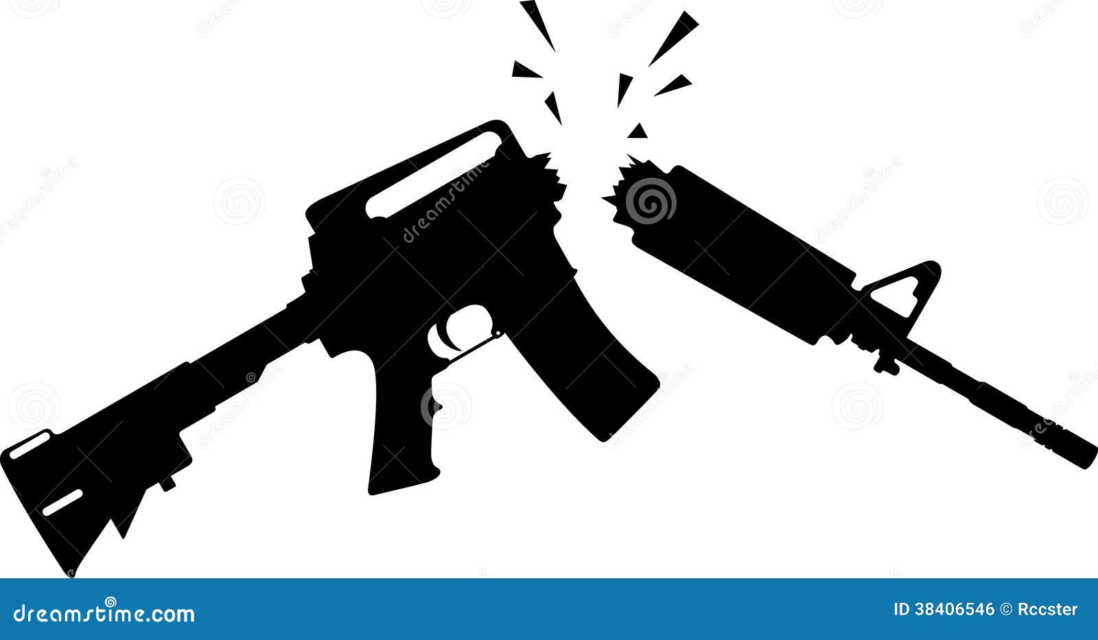 Fucile rotto illustrazione vettoriale. Illustrazione di nonviolenza ...