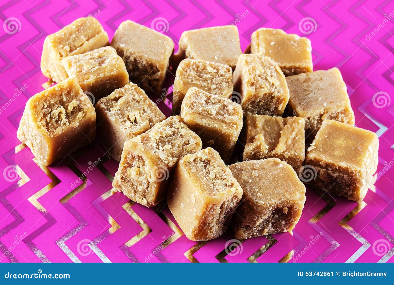 Fudge pieces stock image. Image of snack, chewy, brown - 63742861