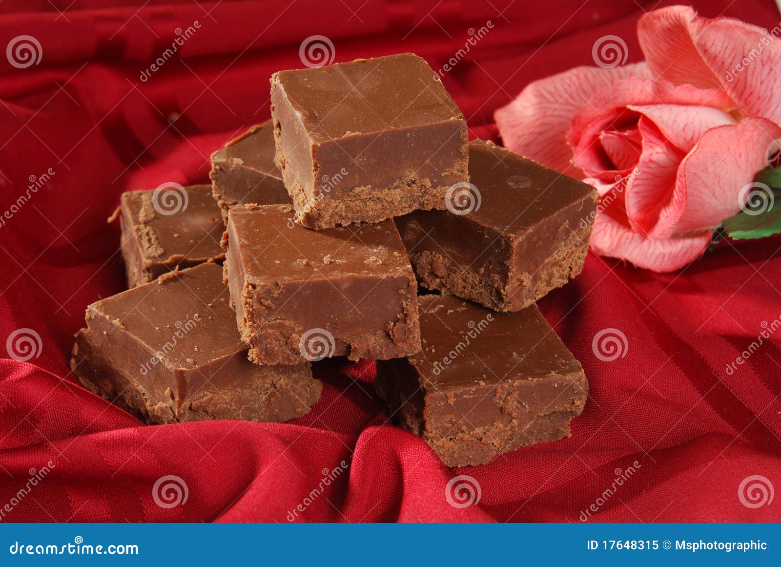Fudge and a rose stock image. Image of candy, rose, pink - 17648315