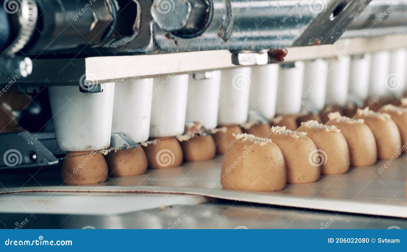 Fudge Sweets are Getting Manufactured by a Machine Stock Footage ...